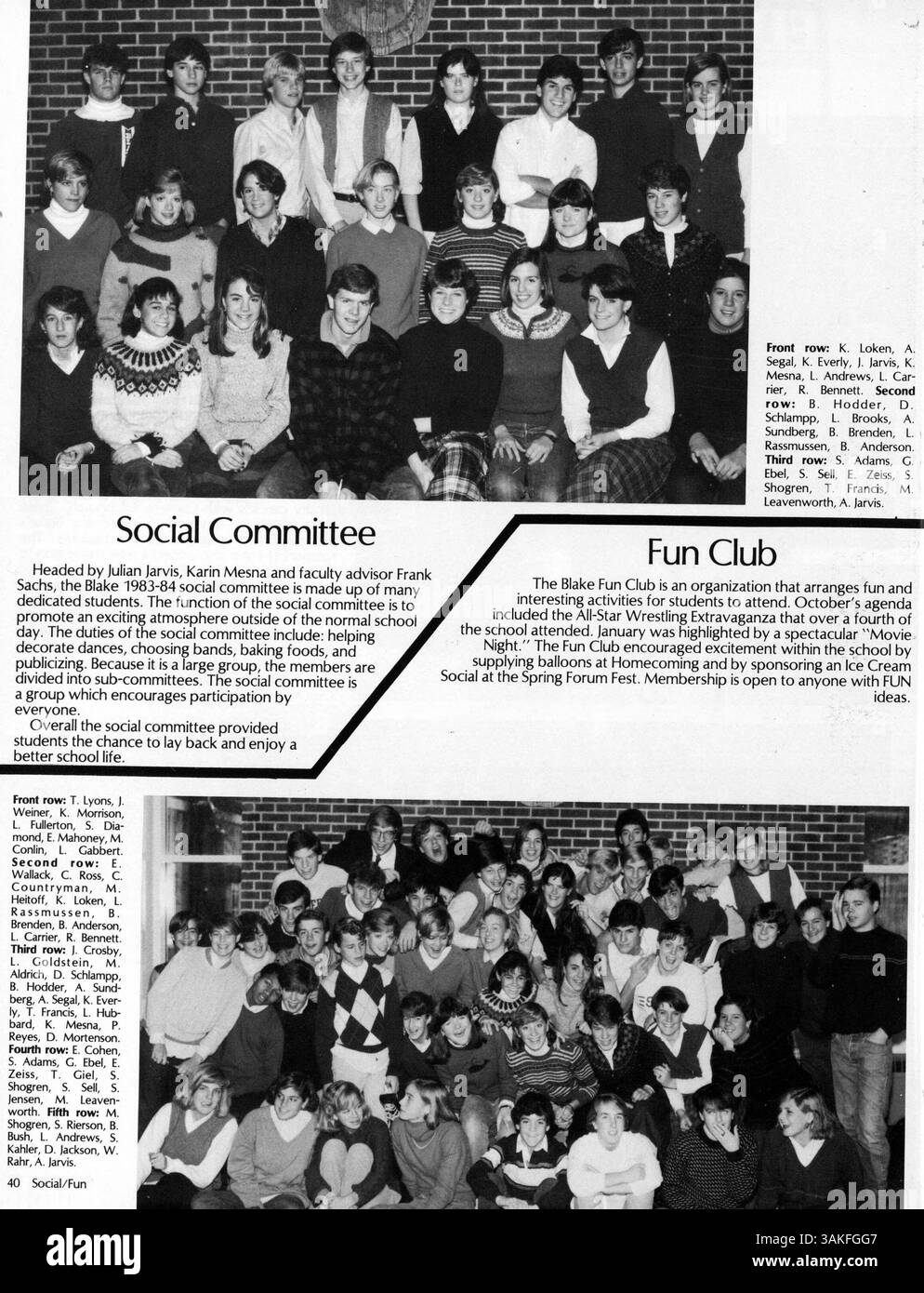 The 1984 yearbook from Blake School documents the students, faculty ...