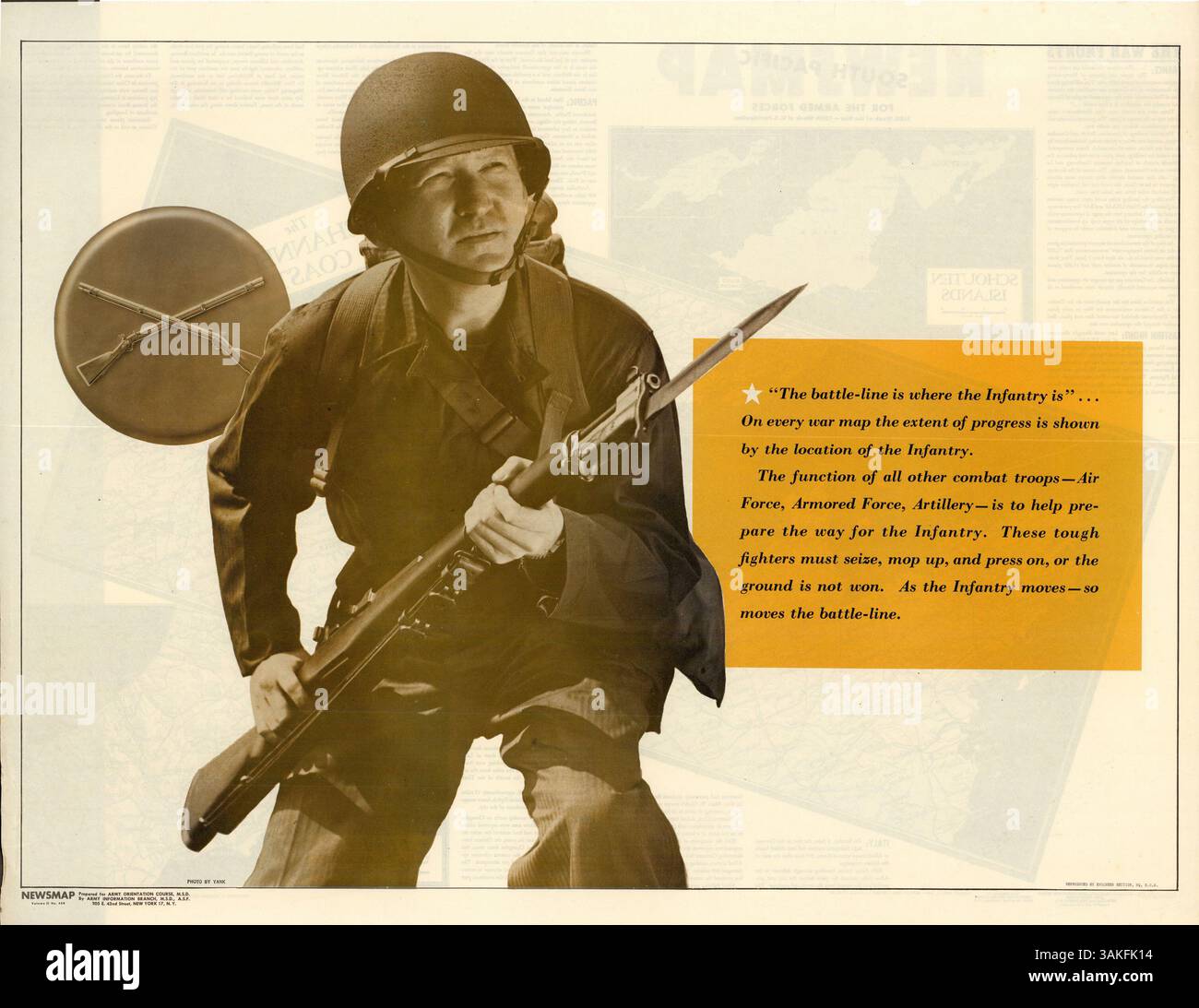 A photograph of a U.S. Army Infantry soldier with an Infantry Disc ...