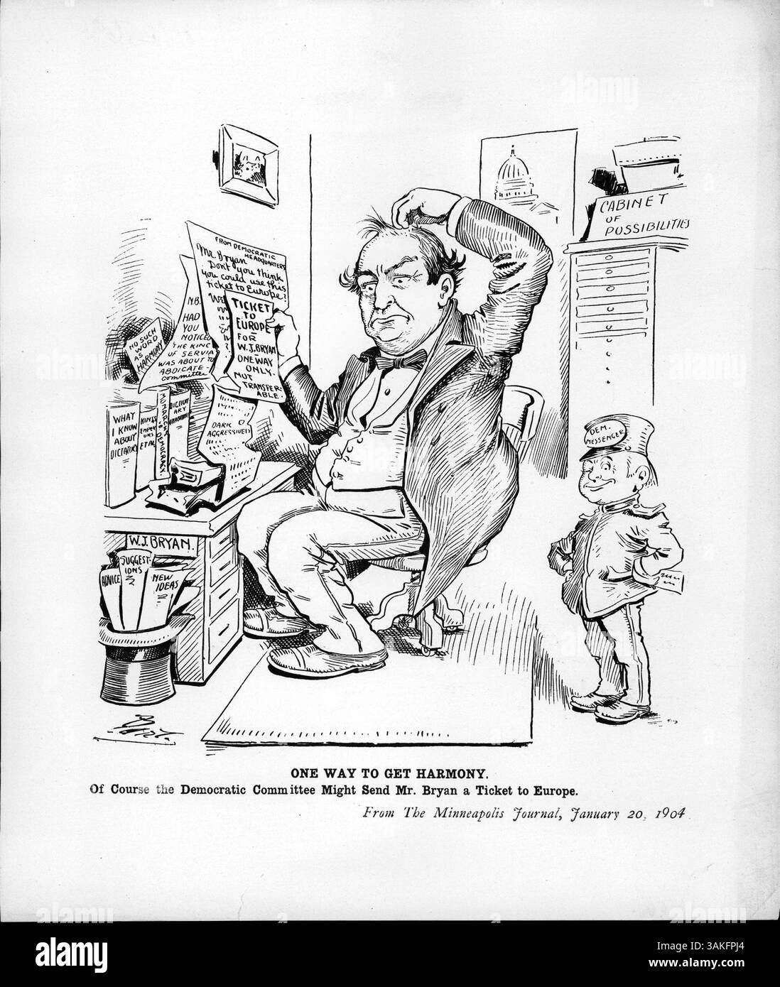 The political cartoon titled 'One Way to Get Harmony' features William ...