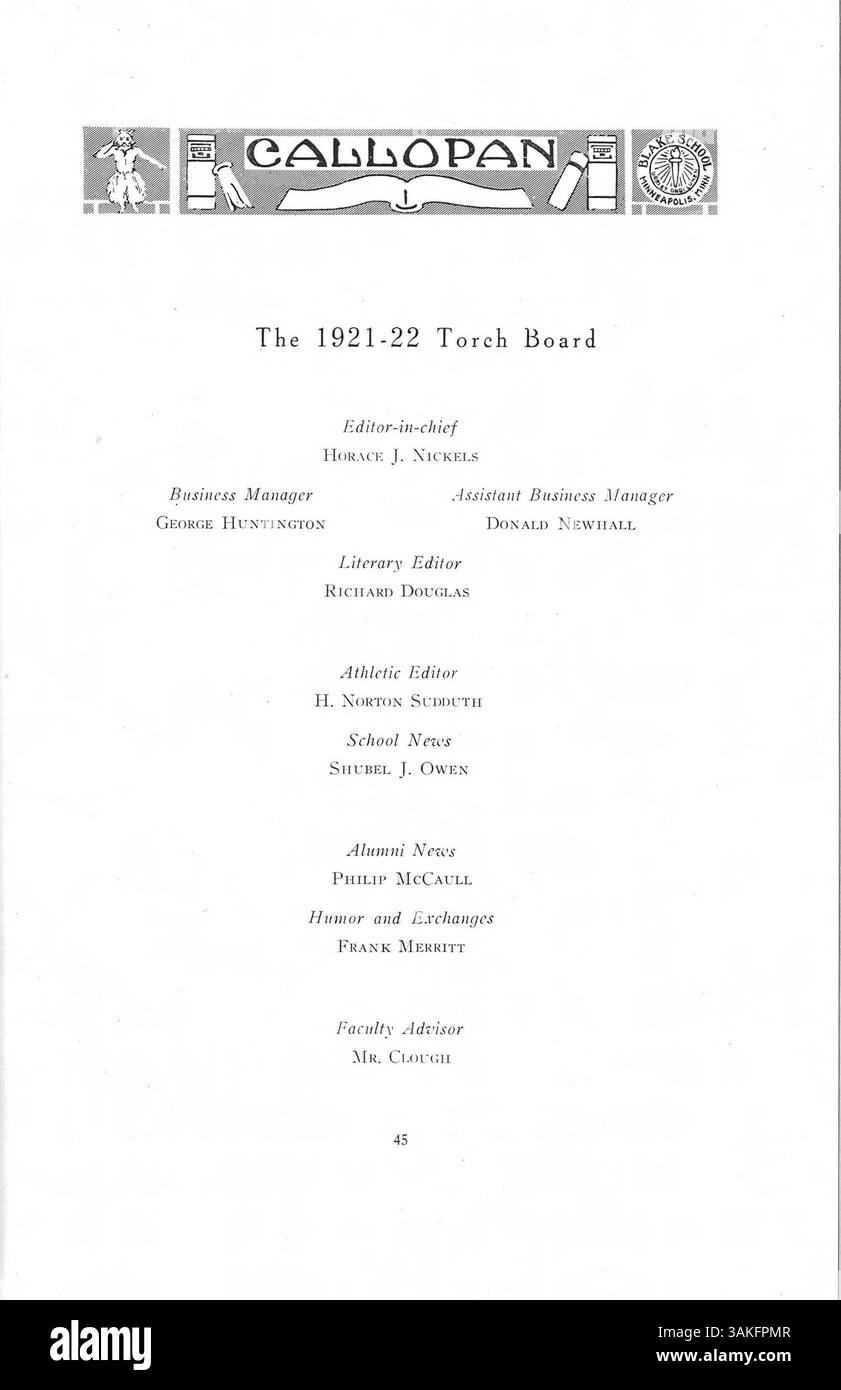 The 1922 Blake Yearbook, 'The Callopan,' highlights the academic and ...