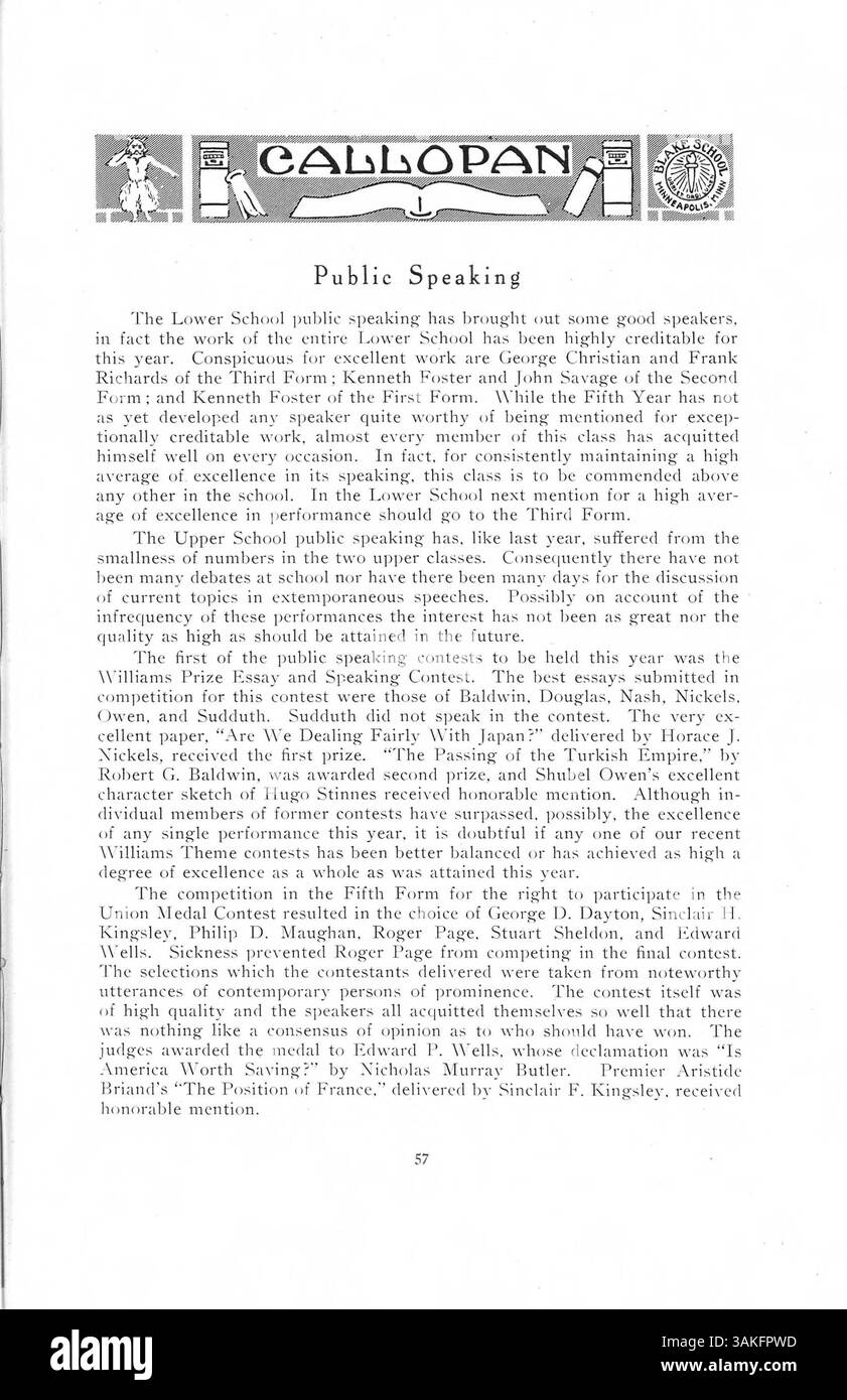 The 1922 Blake Yearbook, titled 'The Callopan,' records the people and ...