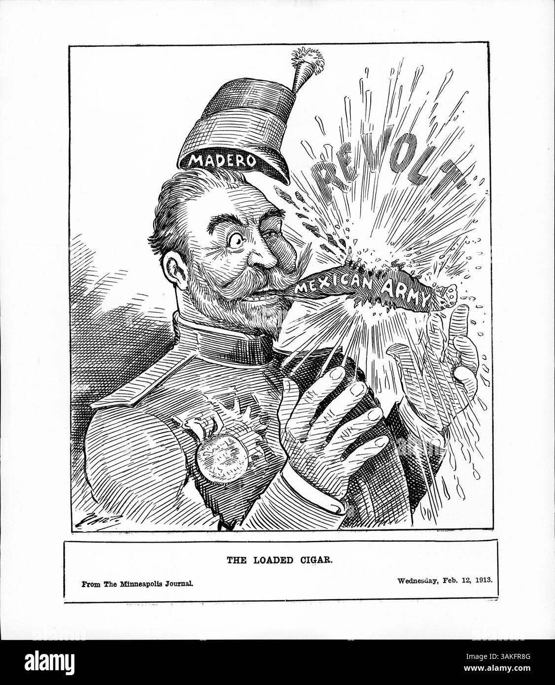 An image showing Francisco I. Madero, President of Mexico, smoking a ...