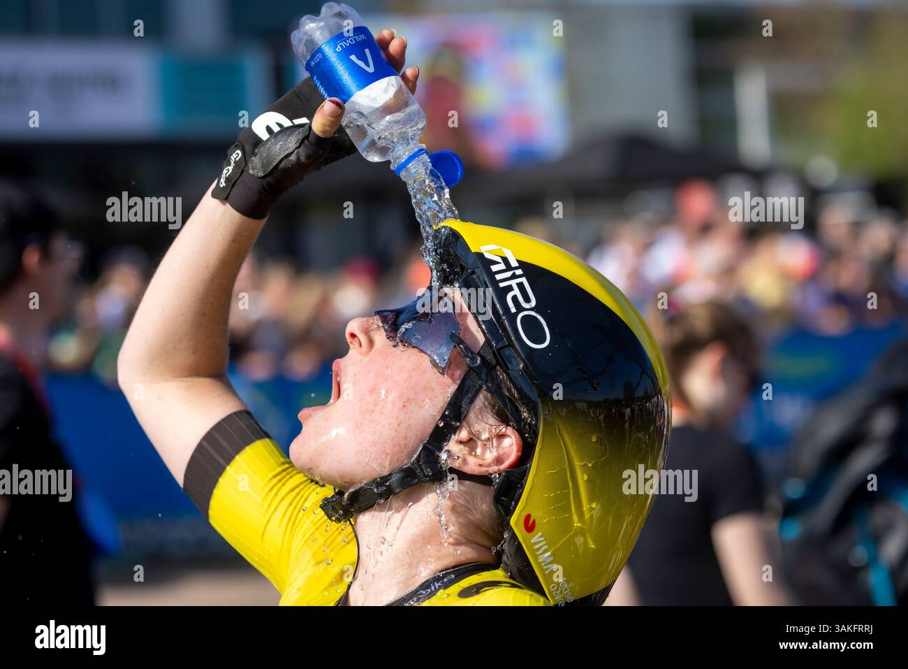 British rider Imogen Wolff of Visma Lease-A-Bike after completing Paris ...