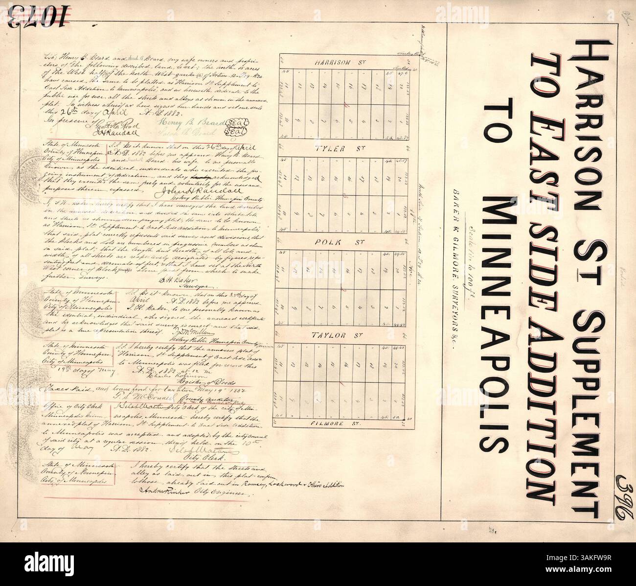 This map represents the Harrison Street Supplement to the East Side ...