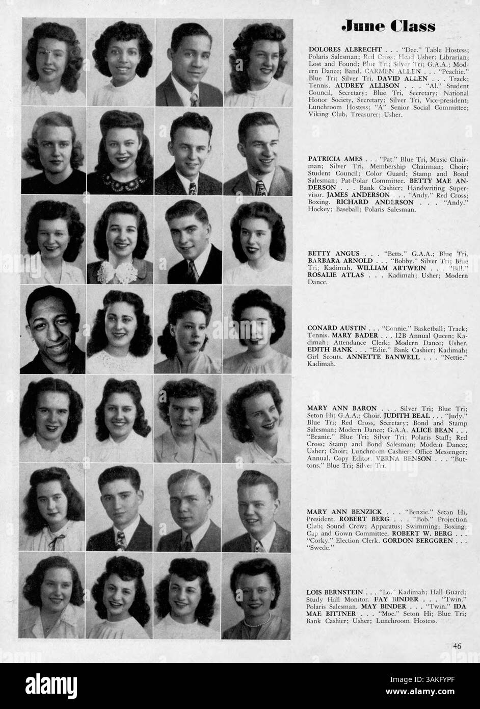 This 1946 yearbook from North High School captures the students ...