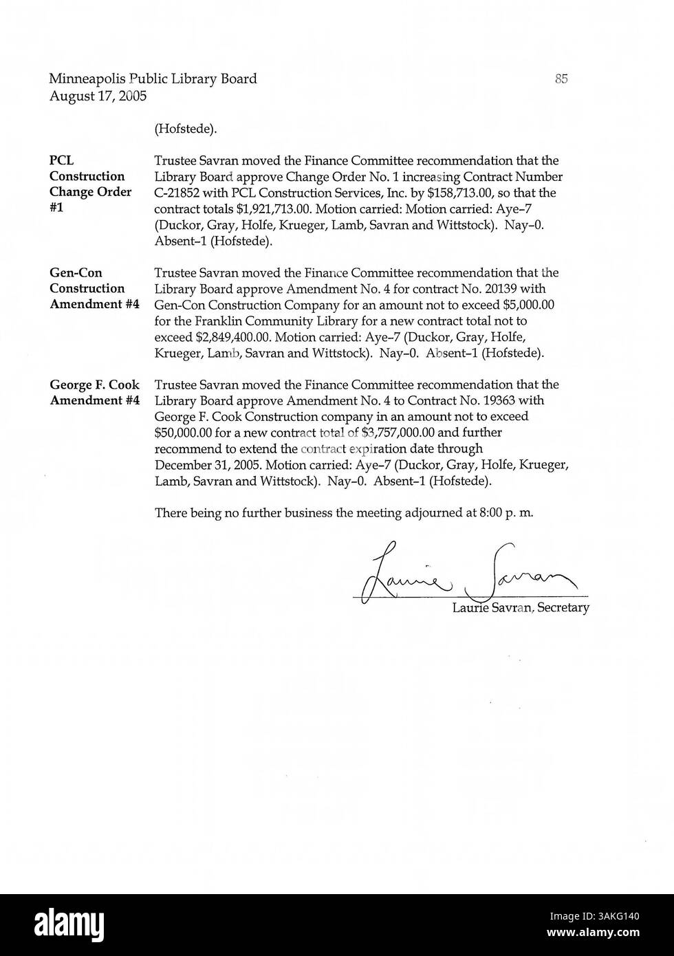 These meeting minutes document the actions and decisions made by the ...