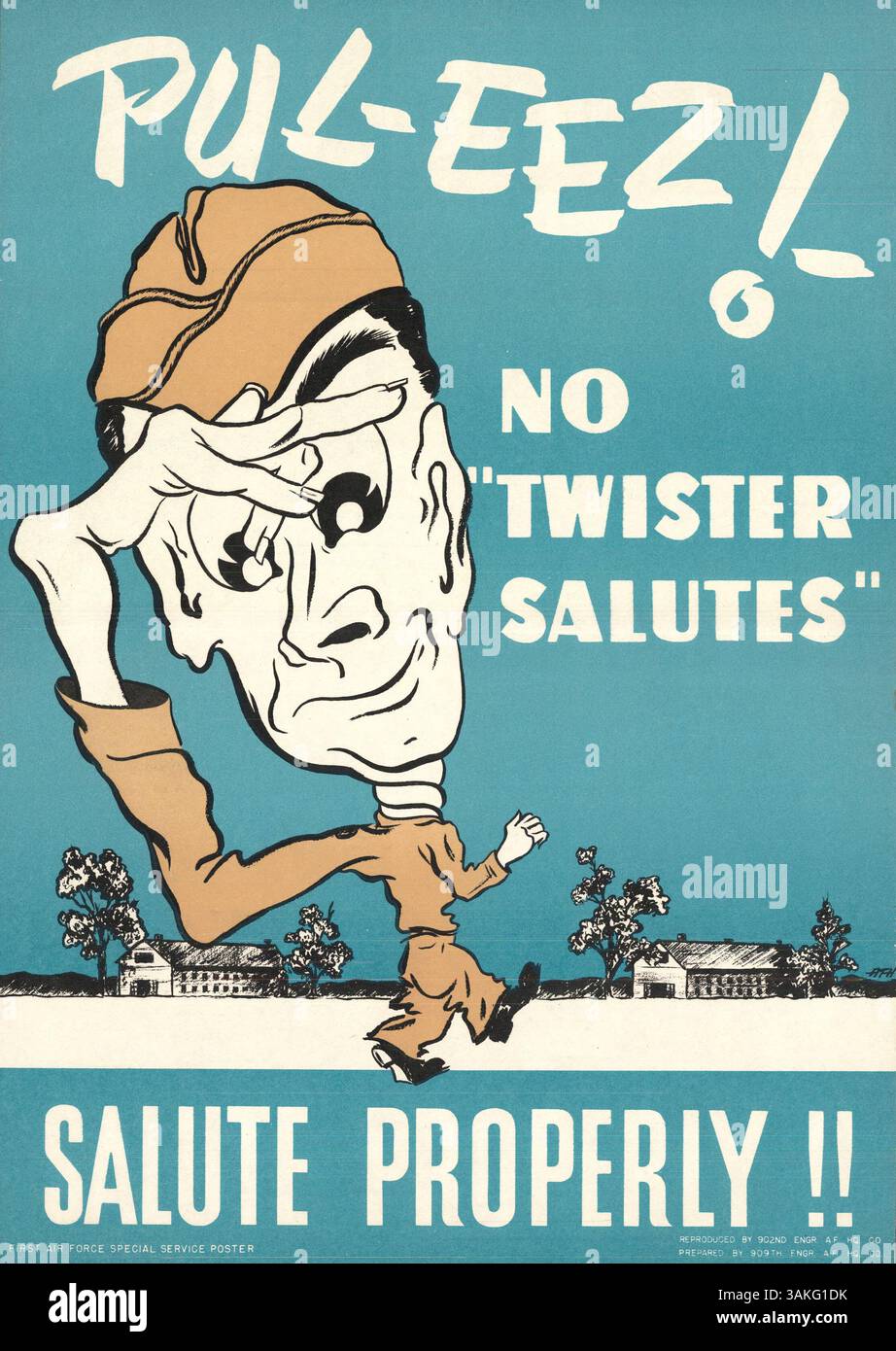 A World War II-era poster emphasizing proper military saluting ...