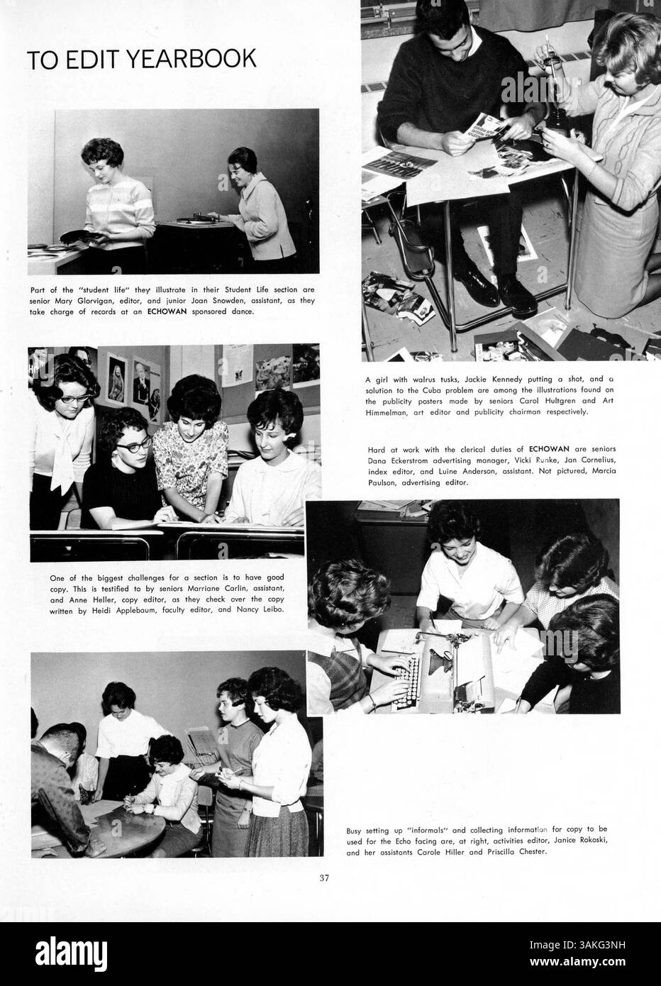 The 1962 Echowan yearbook of St. Louis Park High School documents key ...