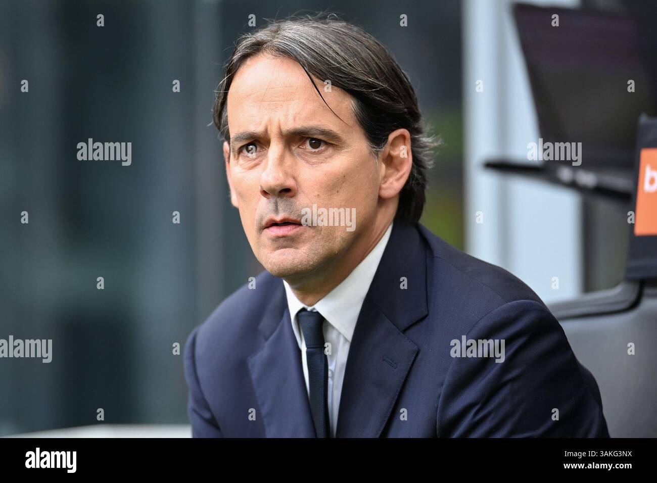 Milan, Italy. 12th Apr, 2025. Simone Inzaghi (Inter) portrait during ...