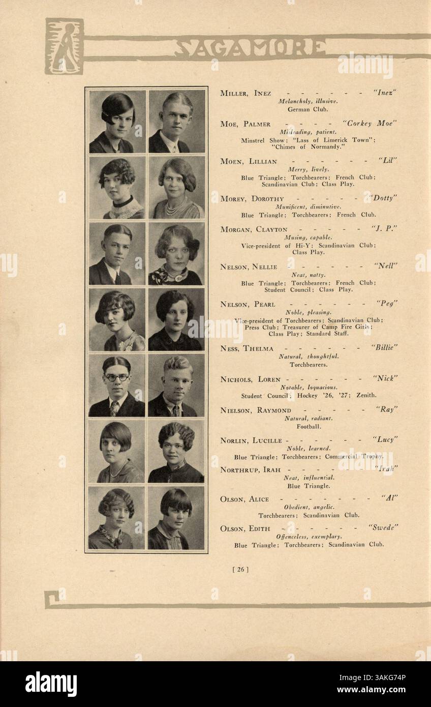 The 1927 Sagamore yearbook from Roosevelt High School captures students ...