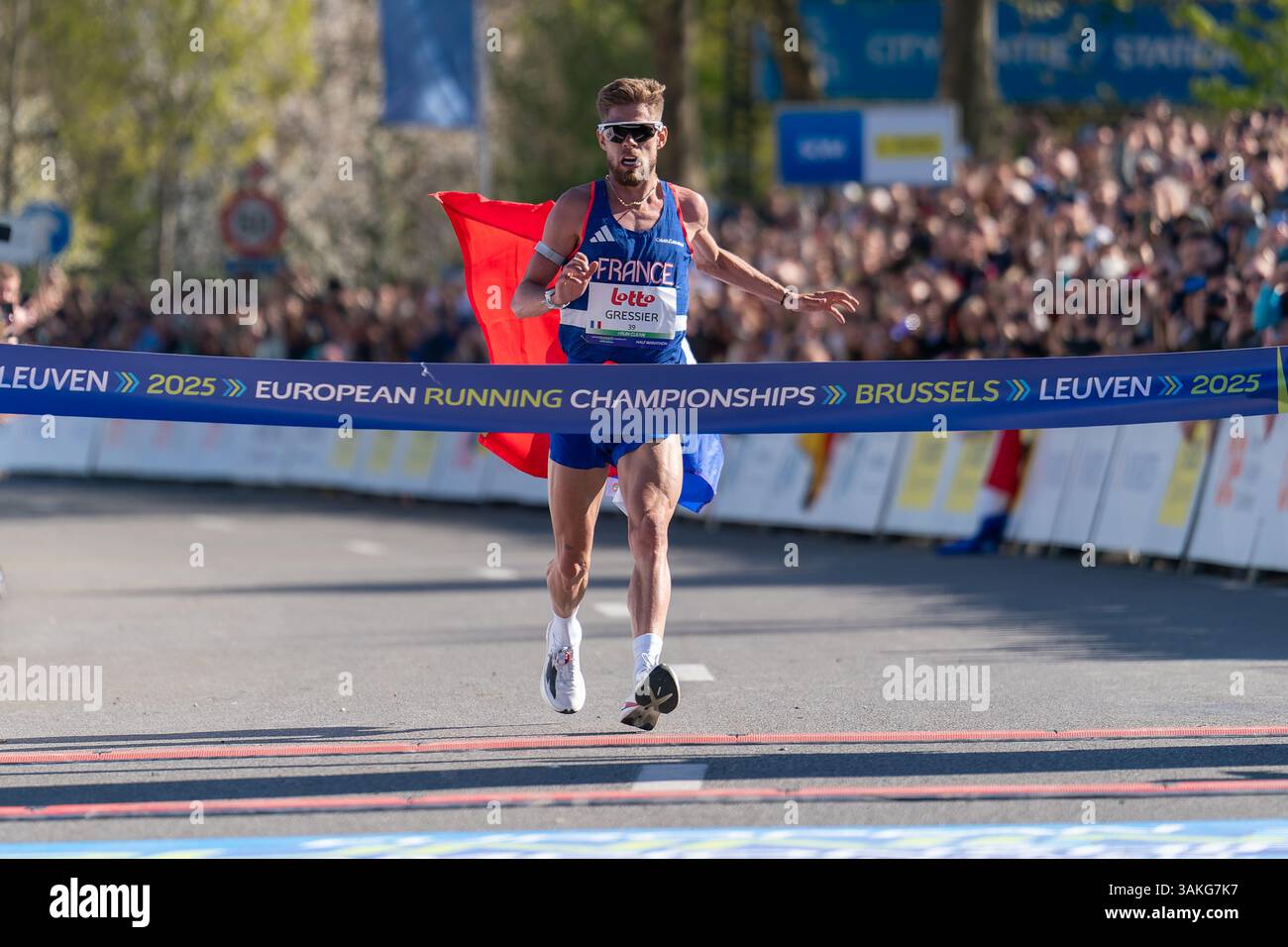 LEUVEN, BELGIUM - APRIL 12: Jimmy Gressier of France competing in the ...