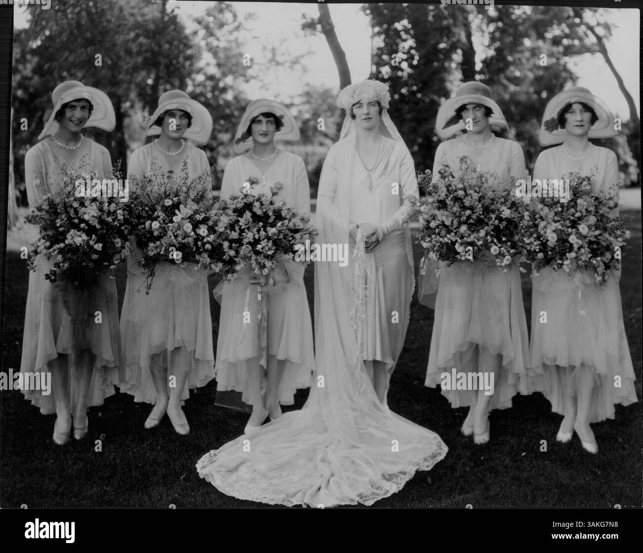 A photograph of Mrs. Robert L. Van Fossen with her maid of honor, Polly ...