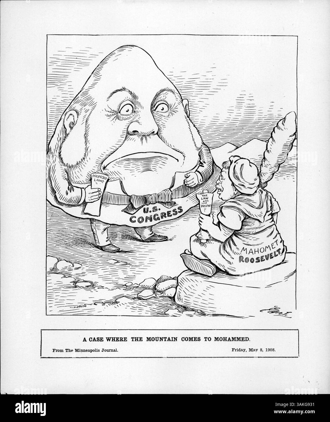 A political cartoon illustrating President Roosevelt's influence over ...