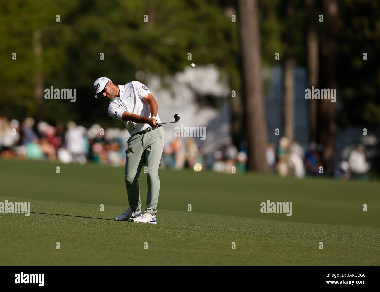 Corey Connors of Canada. hits his third shot to the 13th green during ...
