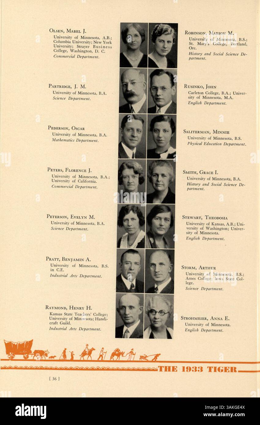 The 1933 South High Yearbook, Tiger, highlights the students, teachers ...