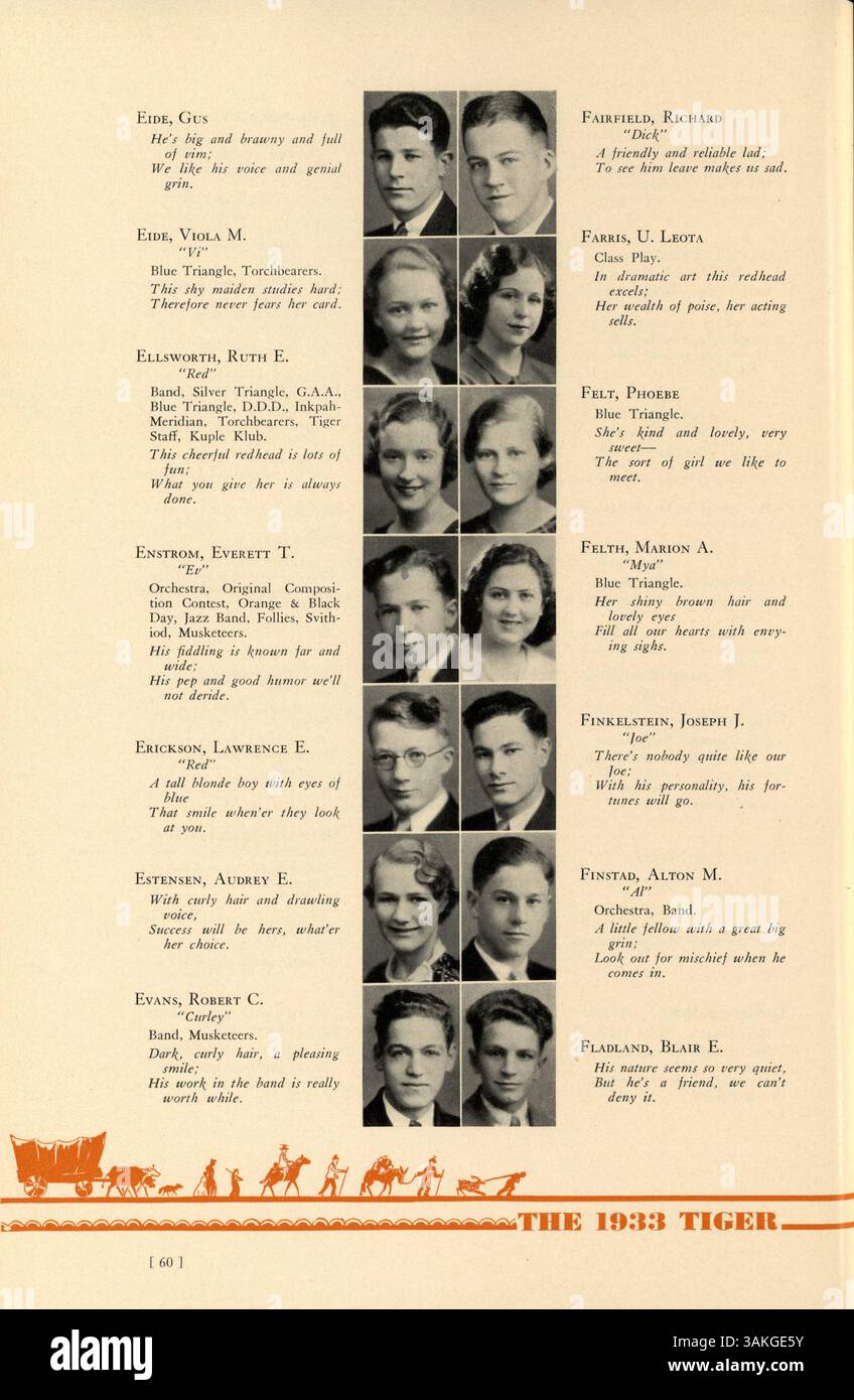 This high school annual from 1933 documents student life hi-res stock ...