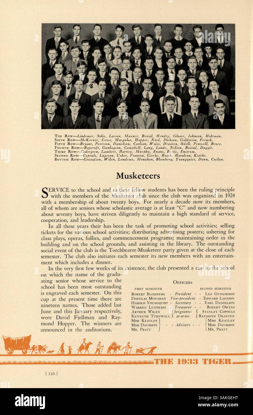 The 'Tiger' yearbook from South High School in 1933 highlights the ...