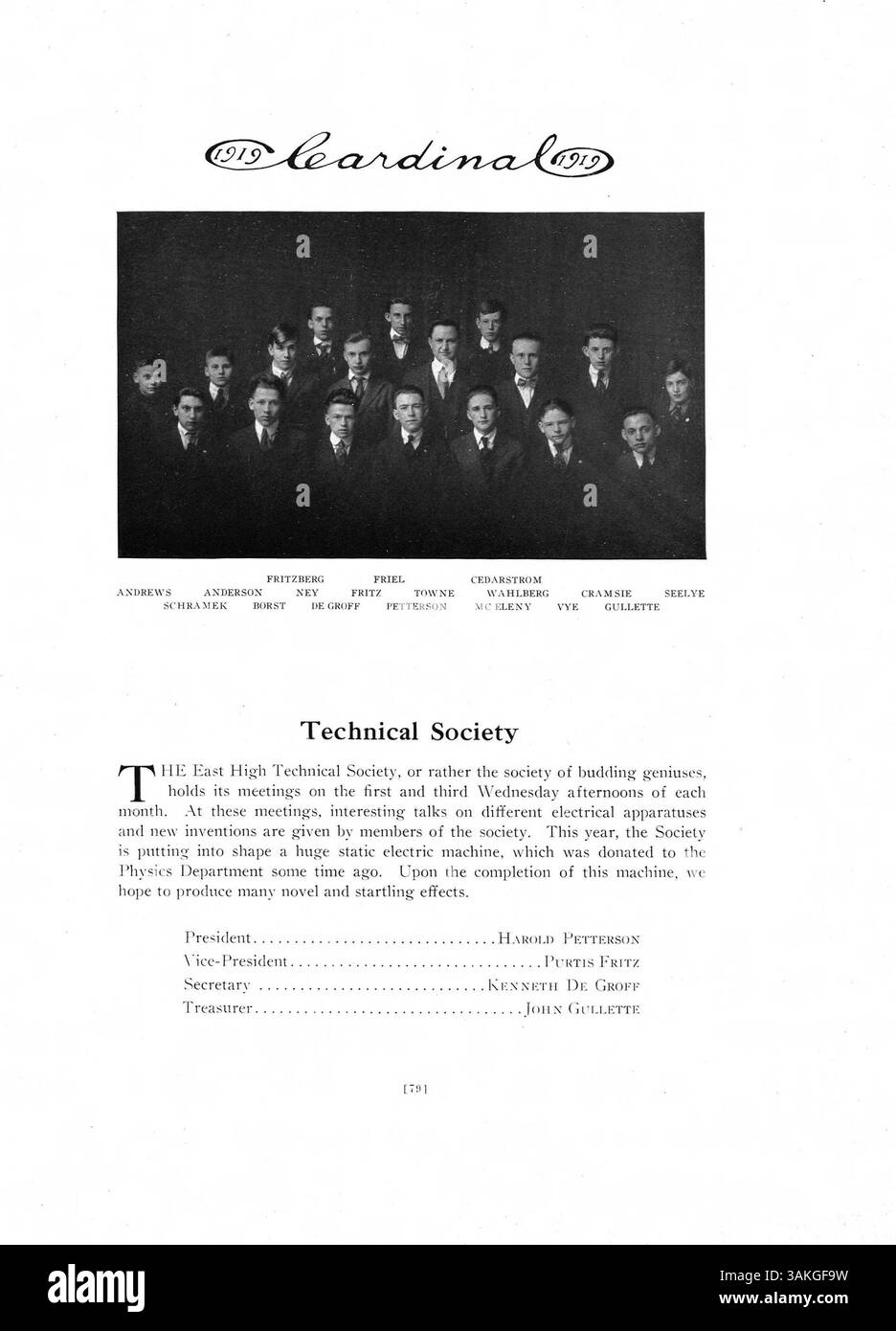 The 1919 'The Cardinal' yearbook from East High School highlights ...