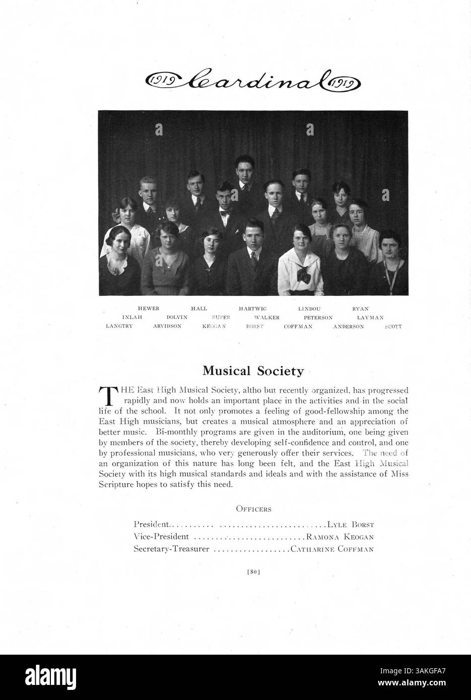 The 1919 'The Cardinal' yearbook from East High School captures ...