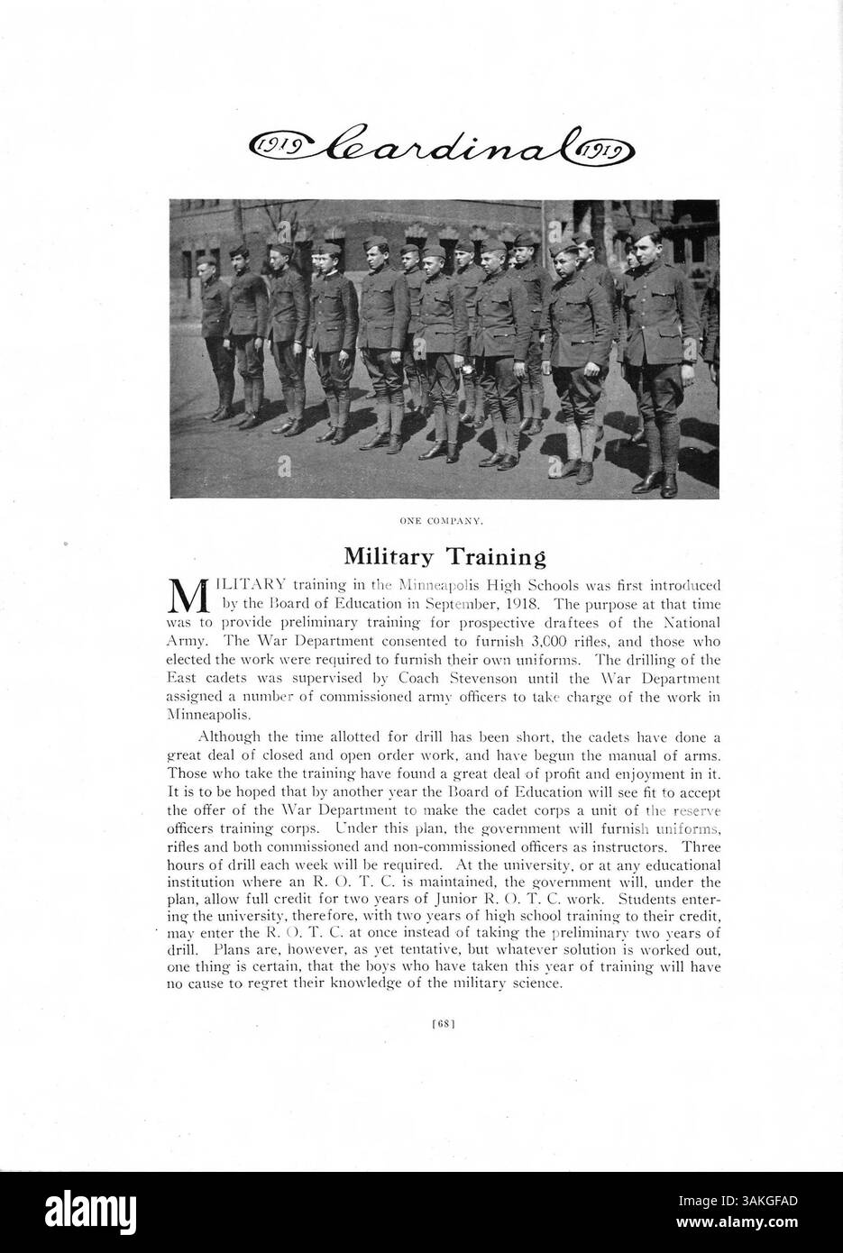 The 1919 'Cardinal' yearbook from East High School highlights key ...