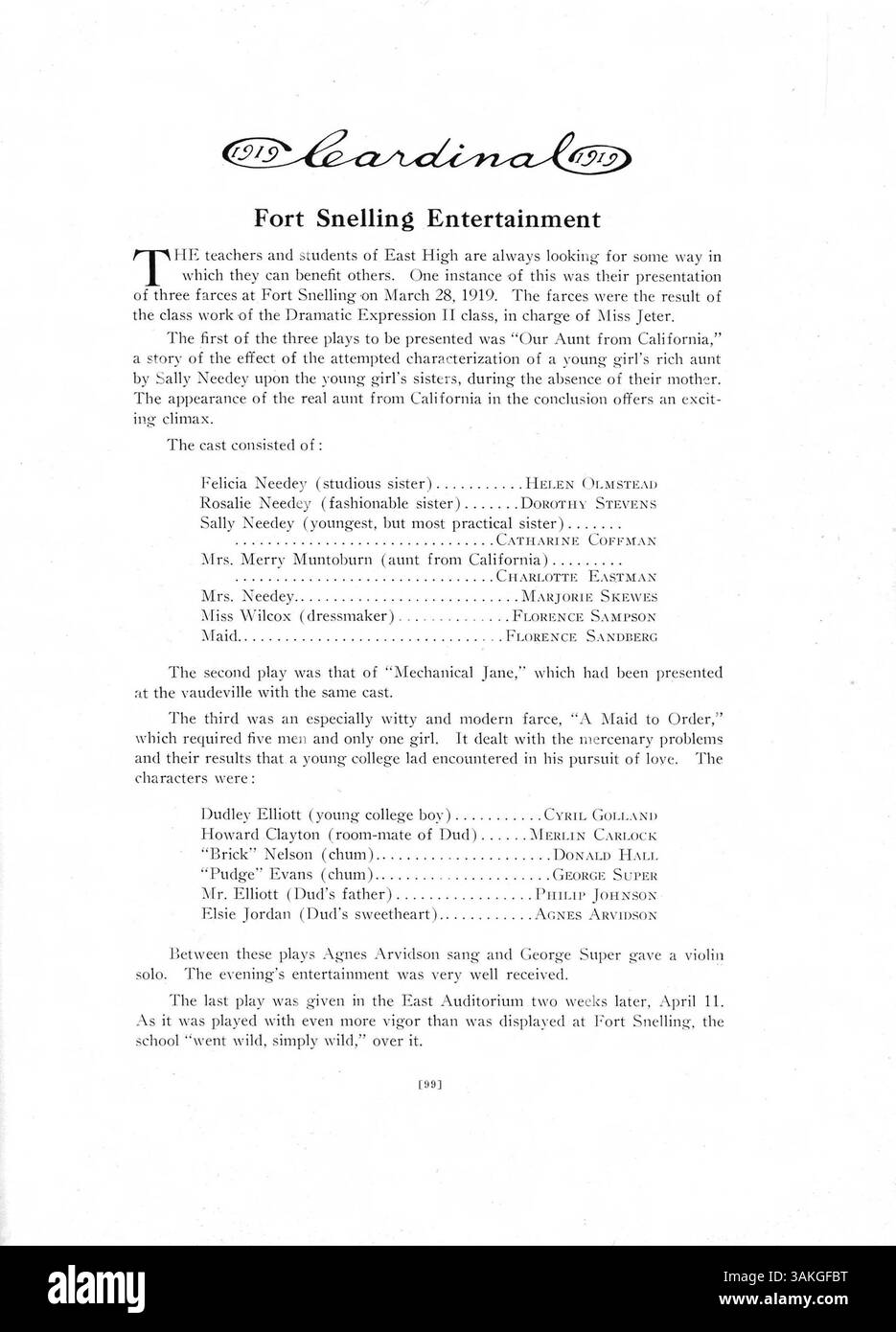 The 1919 'The Cardinal' yearbook from East High School features ...