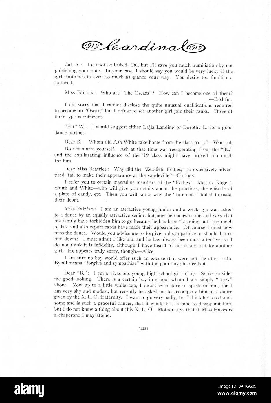 This 1919 edition of East High School's 'The Cardinal' yearbook ...