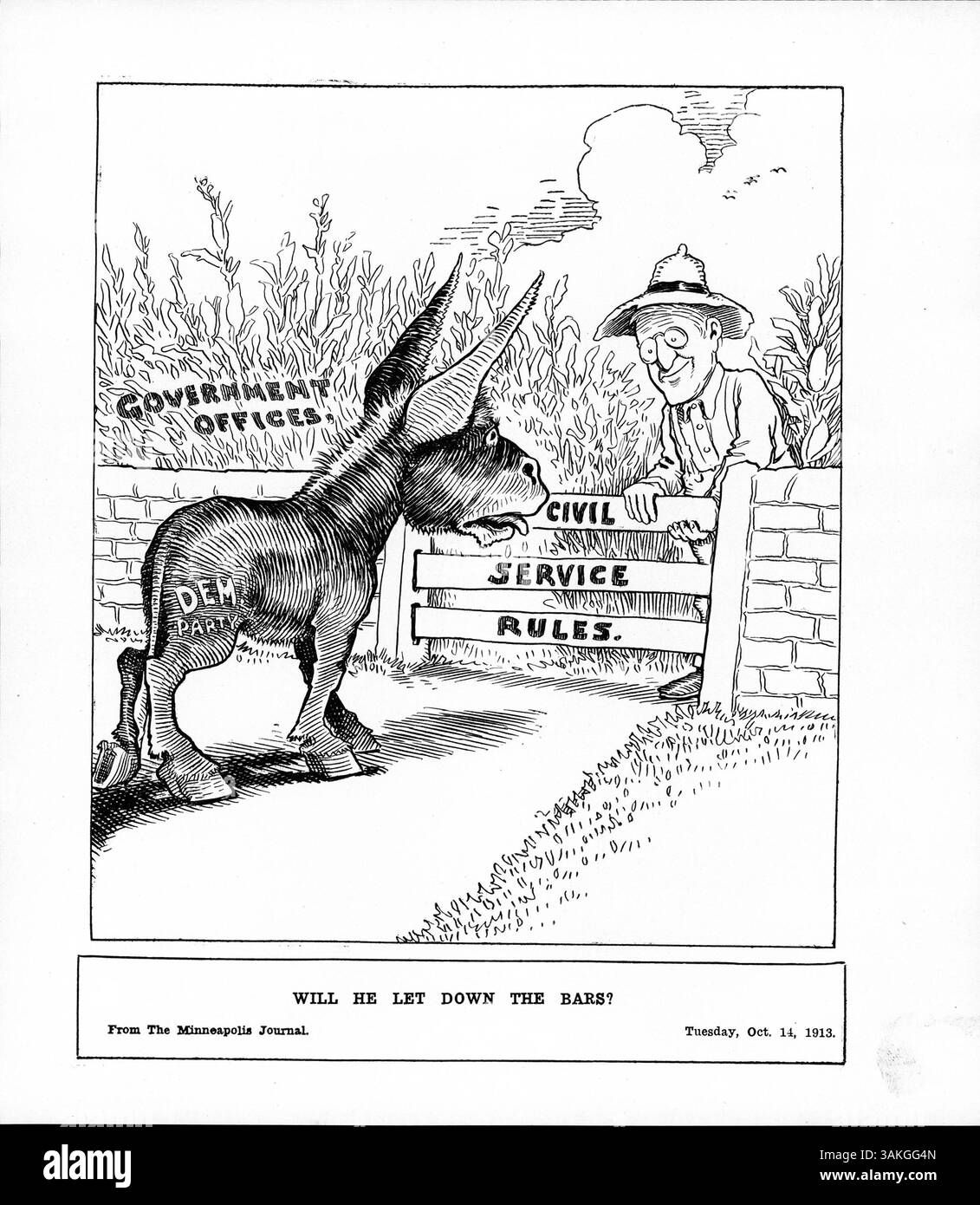 This political cartoon from 1913 depicts President Wilson preparing to ...