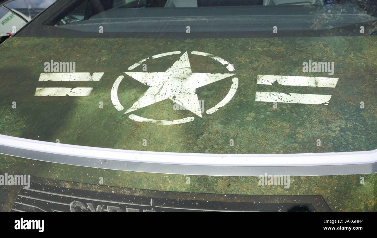 Los Angeles, California, USA 10th April 2025 Military Tesla Cybertank ...