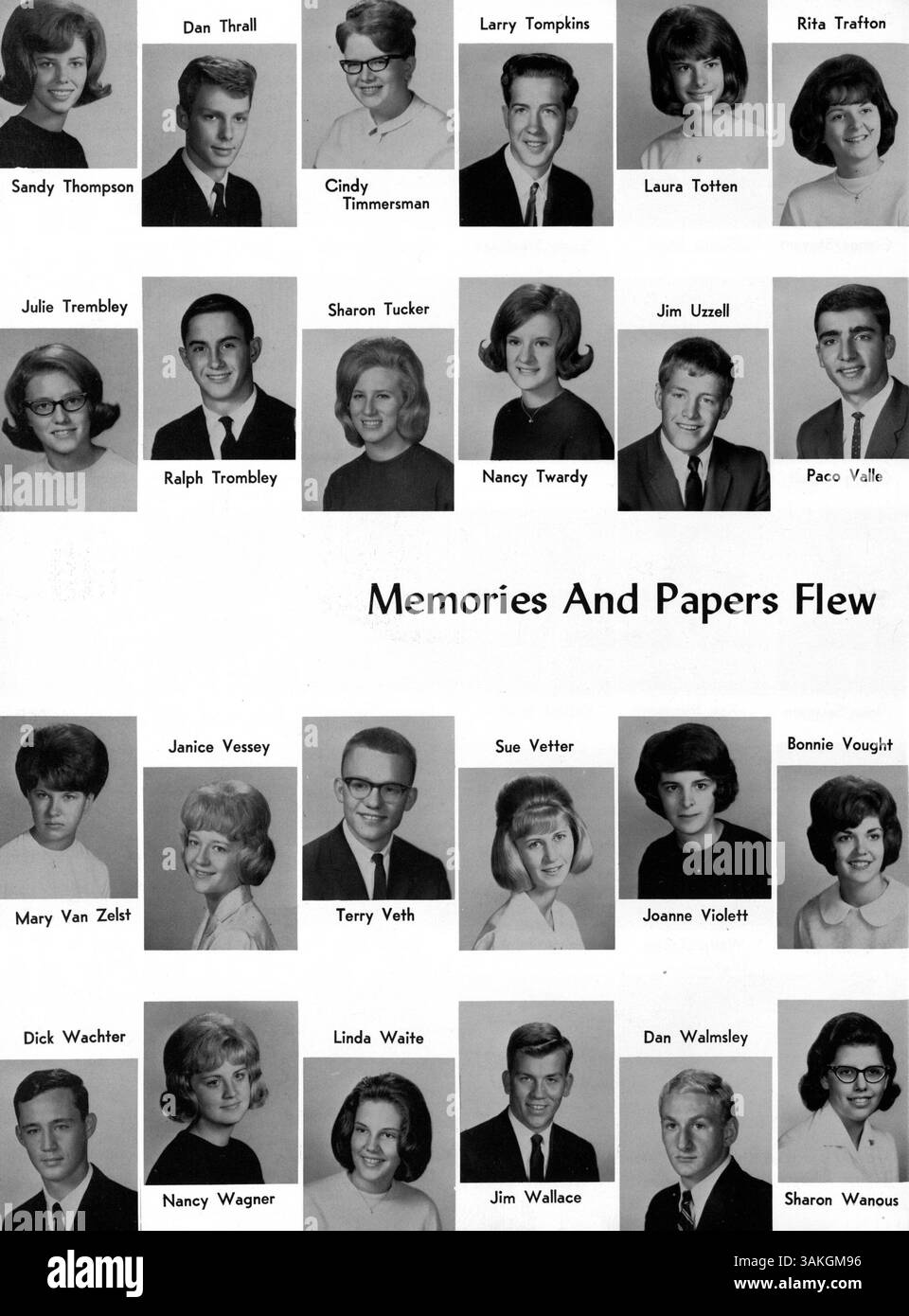 High school yearbook 1965 Black and White Stock Photos & Images - Alamy