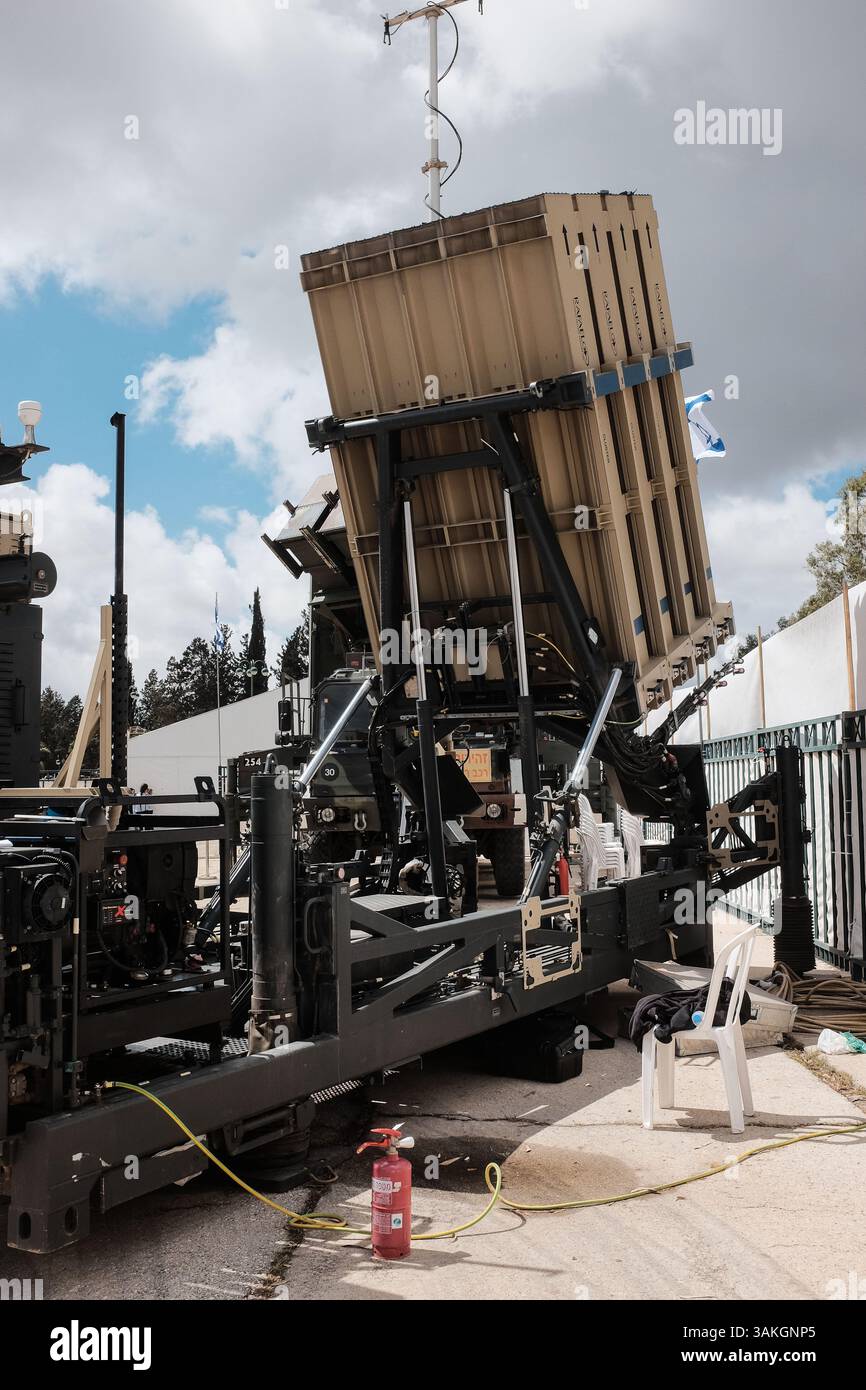 April 2, 2017 - Hatzor Airbase, Israel - An Iron Dome missile launcher ...
