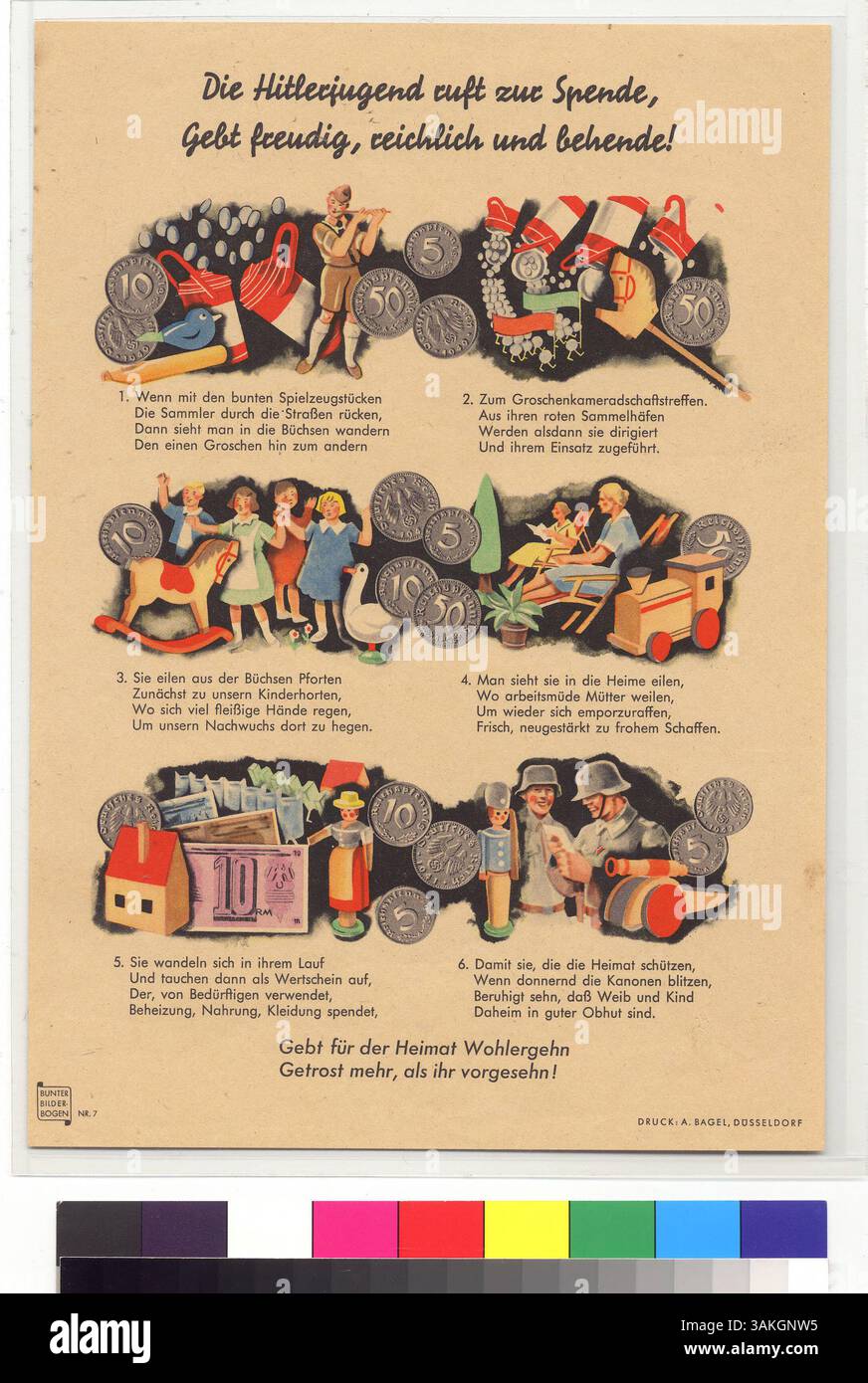 A series of images depicting children receiving toys for donating money ...