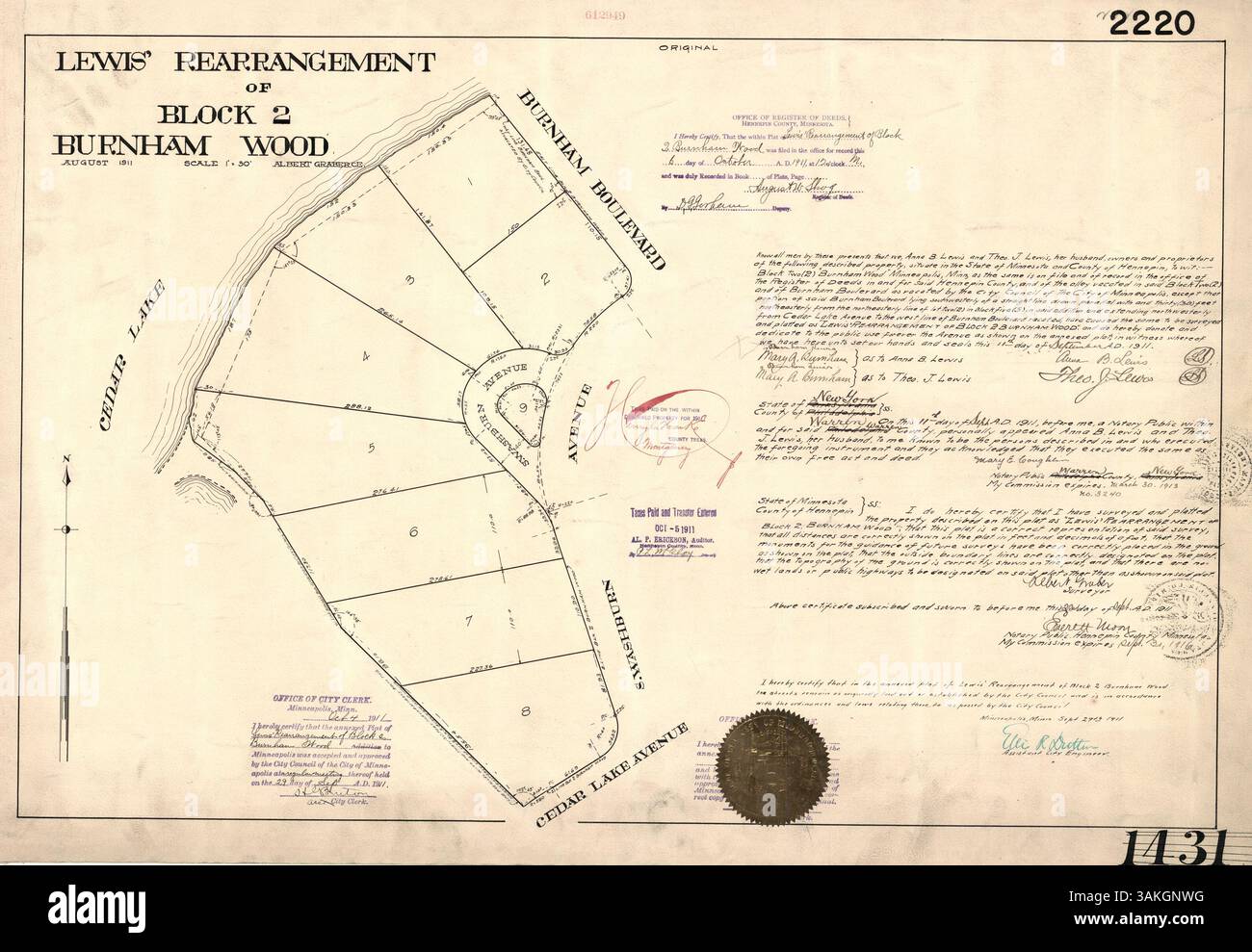 A map depicting the rearrangement of Block 2 in Burnham Wood, showing ...