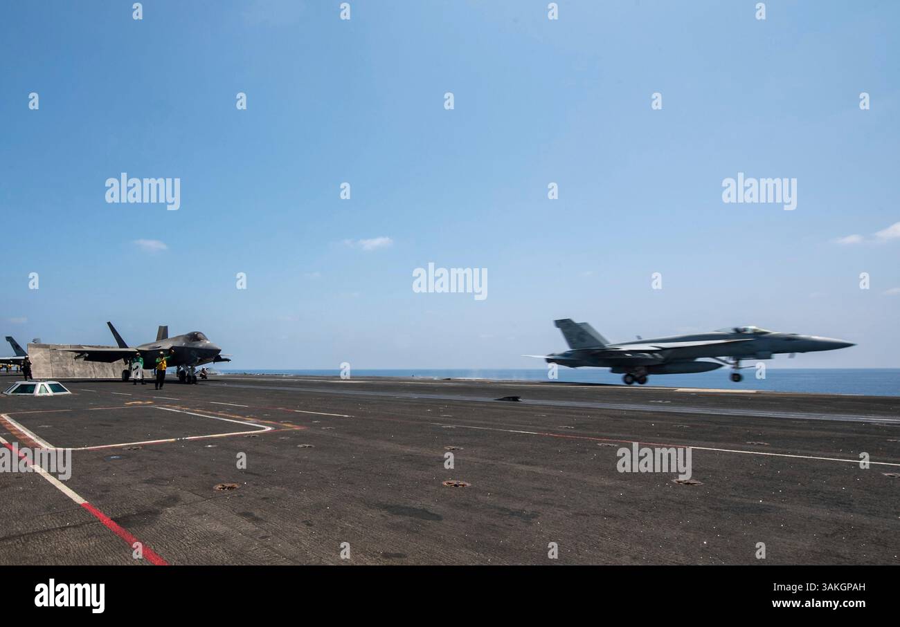Red Sea, United States. 11 April, 2025. A U.S. Navy F/A-18F Super ...