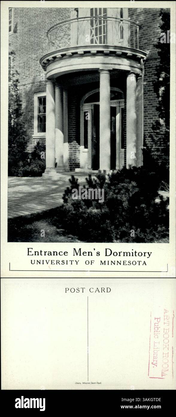The exterior of the Men's Dormitory at the University of Minnesota ...