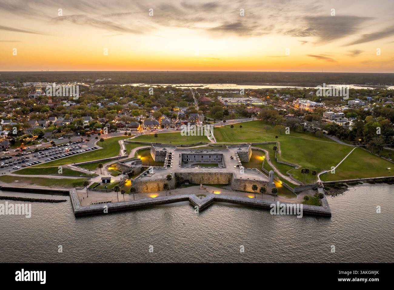 Historical landmark in St. Augustine, Florida. Castillo de San Marcos ...