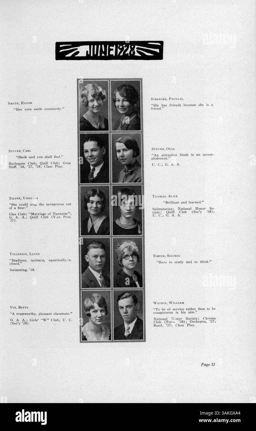 The 1928 Wahian yearbook captures highlights of student life, clubs ...