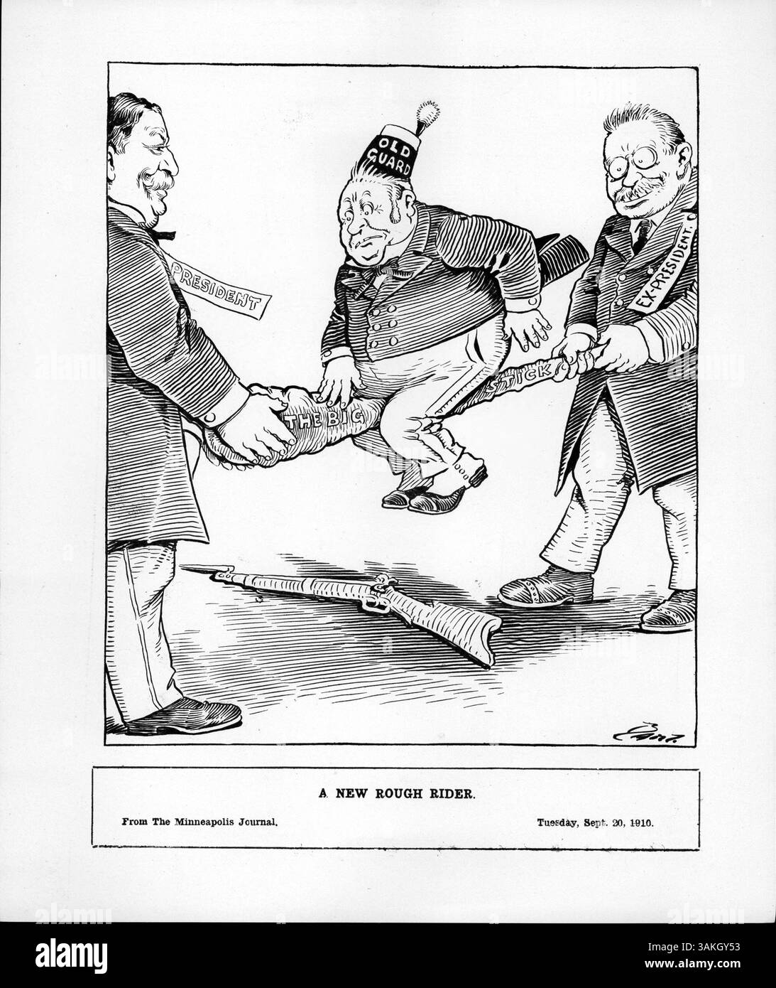 This political cartoon shows Theodore Roosevelt and President Taft ...