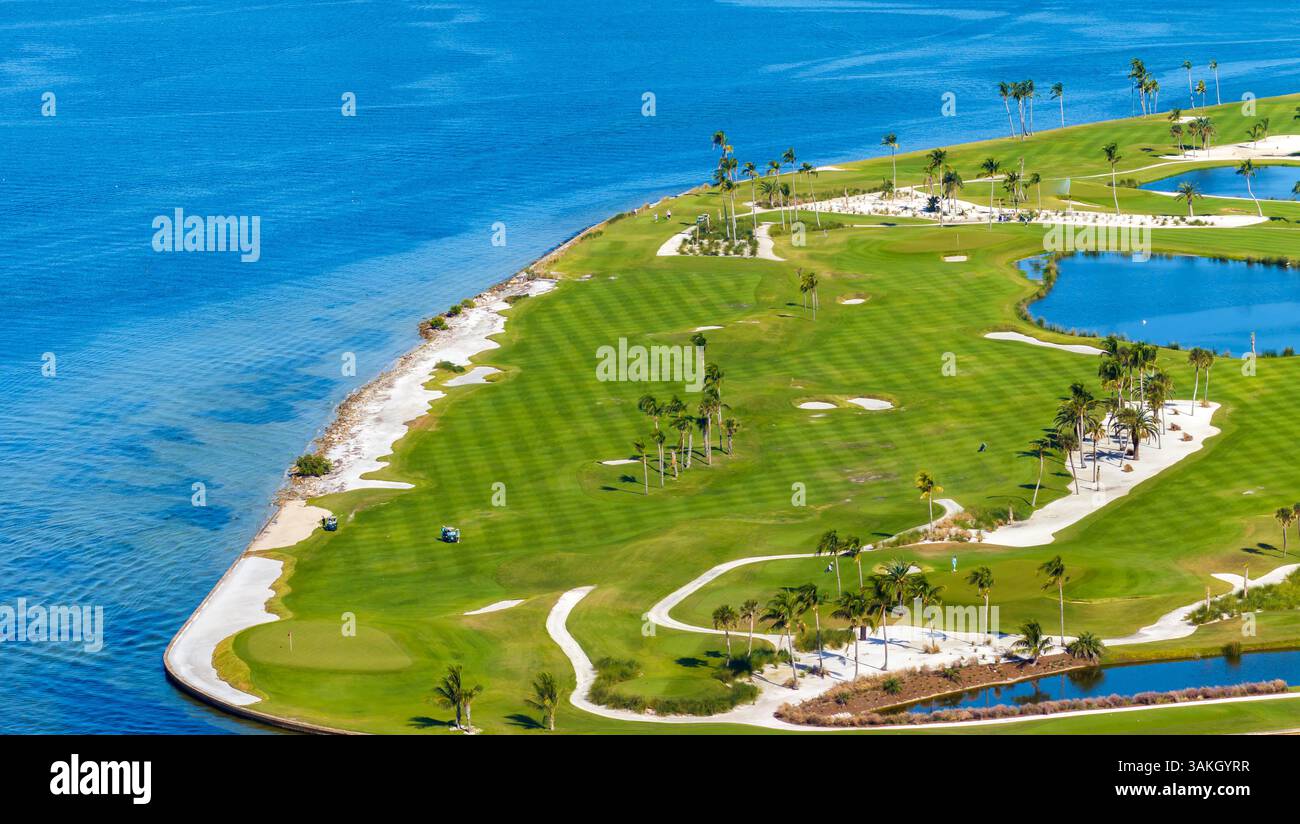 Large golf course and sports grounds with green grass in Boca Grande ...