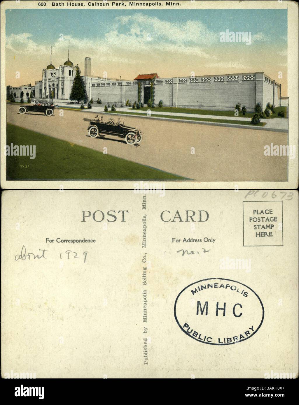 This historical photograph shows the exterior of the Bath House at ...