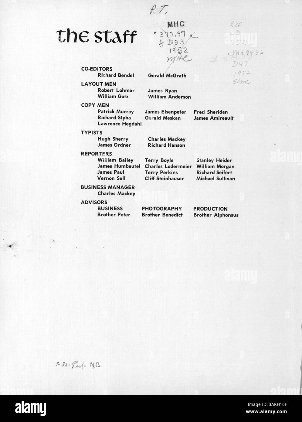 The 1952 De La Salle Yearbook, Delta, presents a visual history of the ...