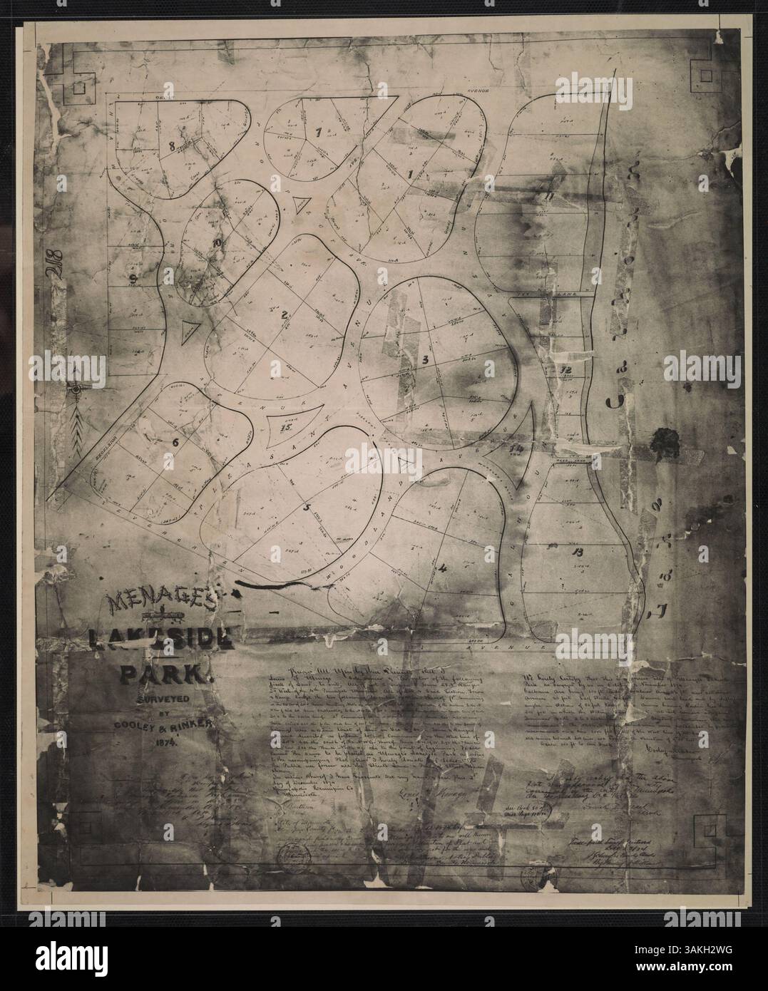 Menage’s Lakeside Park, part of an addition to Minneapolis, is mapped ...