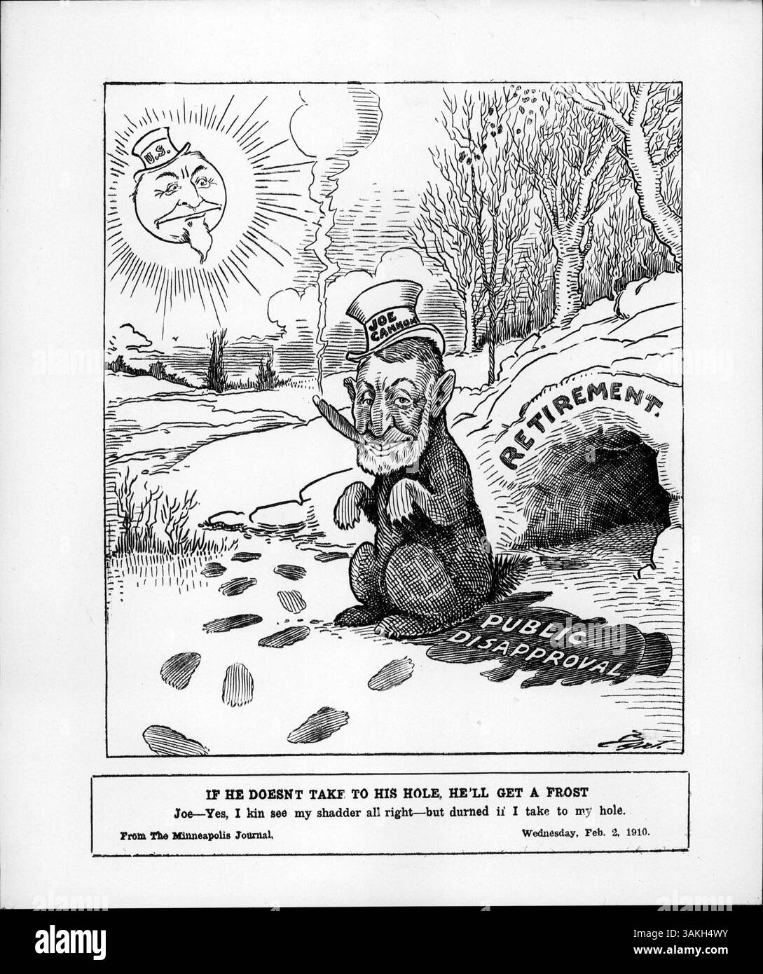 This illustration represents Joseph Cannon, depicted as a groundhog ...