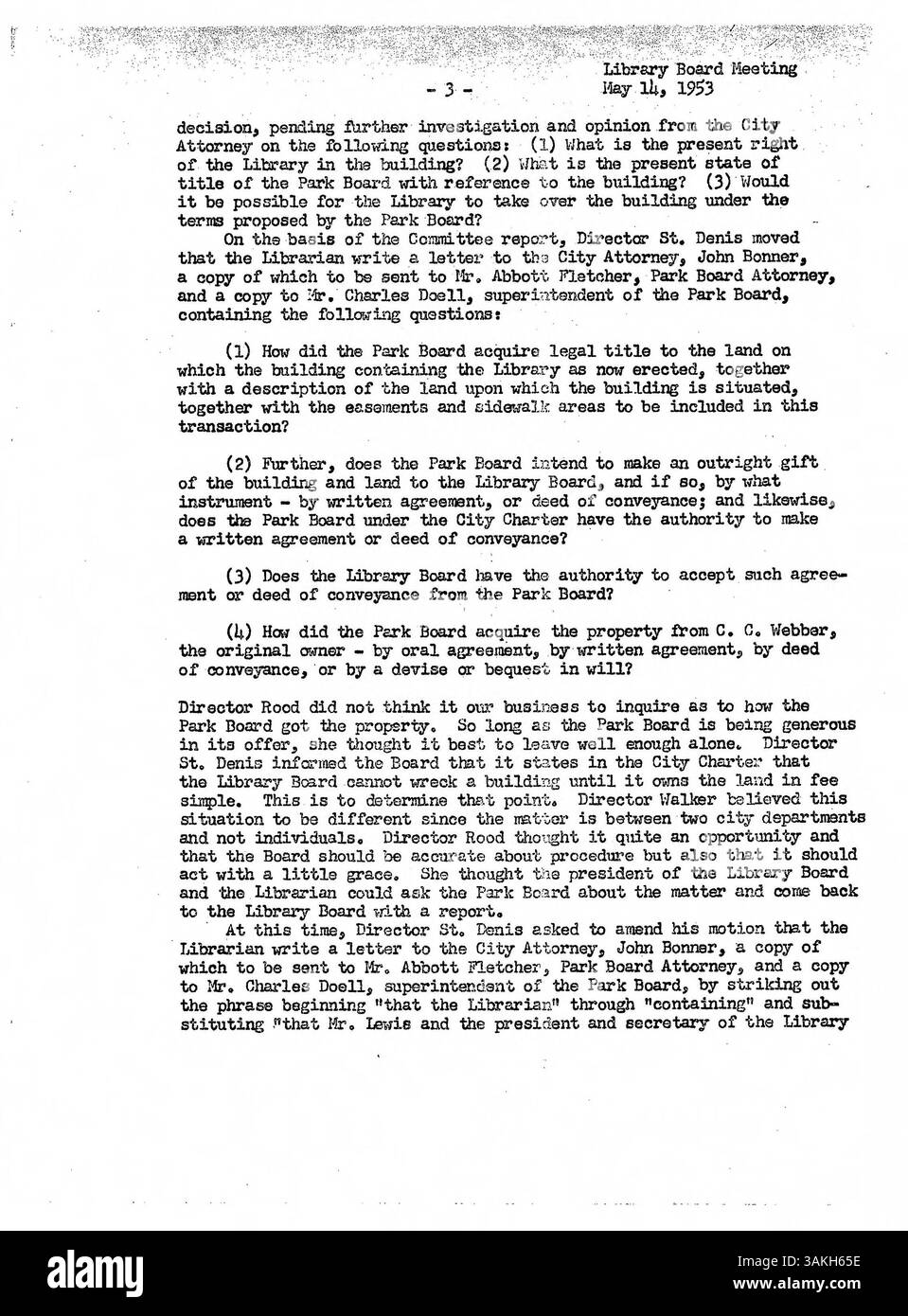 The 1953 meeting minutes from the Minneapolis Public Library Board of ...