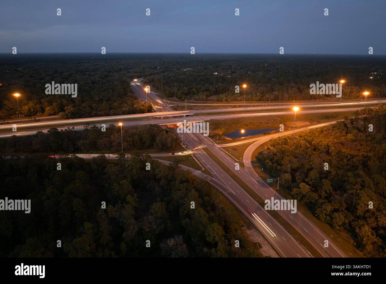 USA highway transportation infrastructure. American freeway junction ...