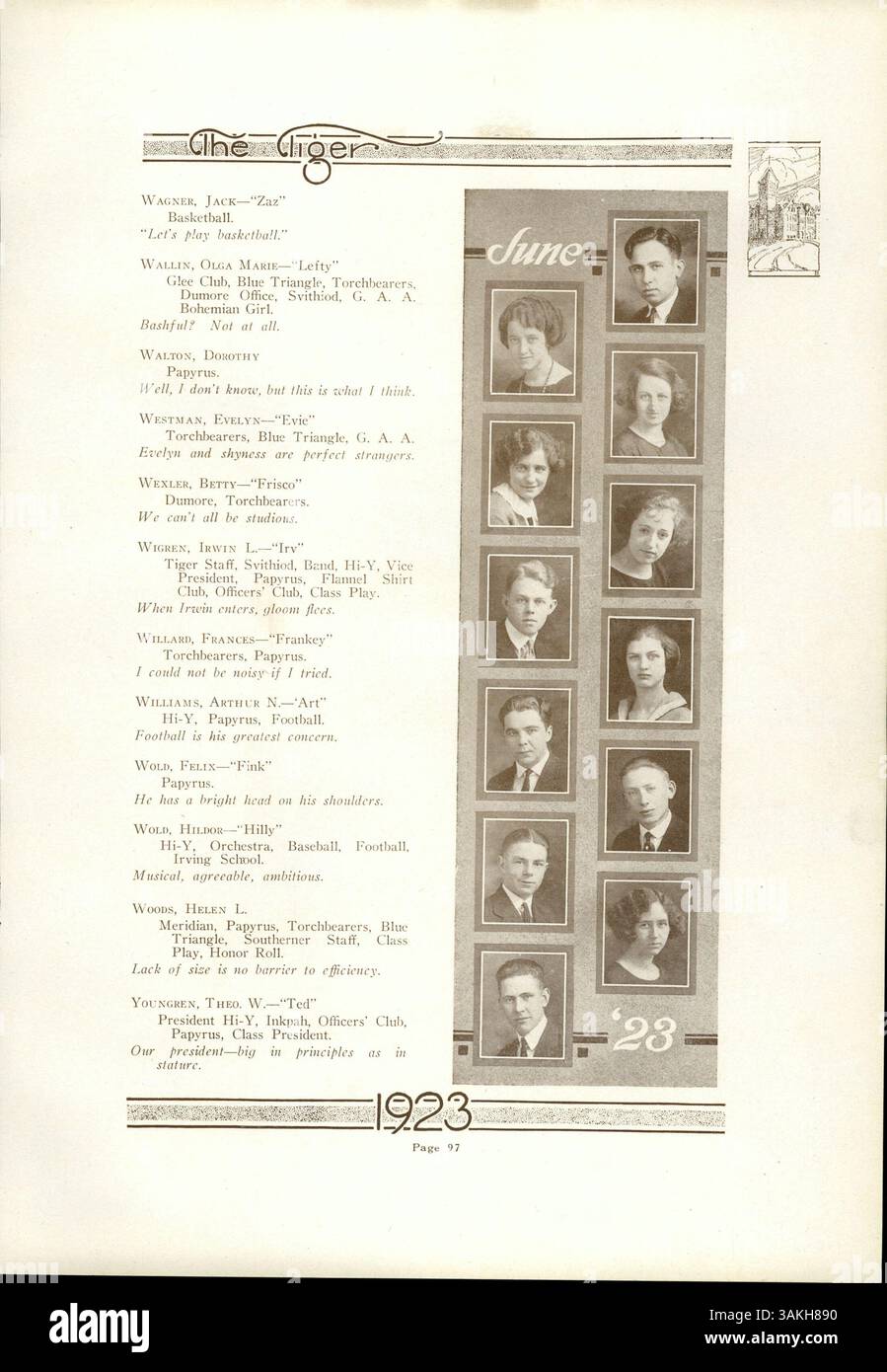 The 1923 edition of the South High Yearbook documents the students ...