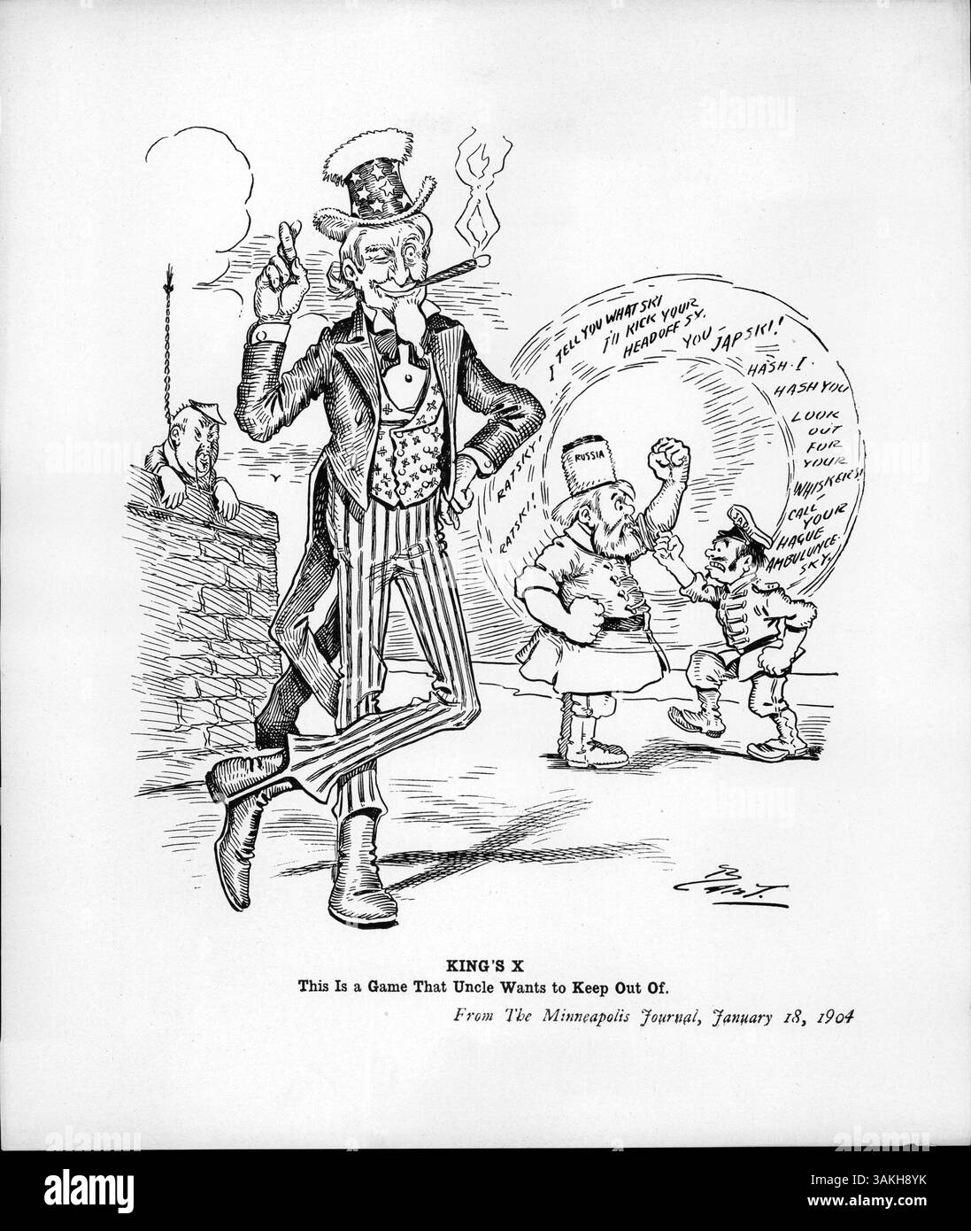 King's X depicts a cartoon from the early 20th century where Uncle Sam ...