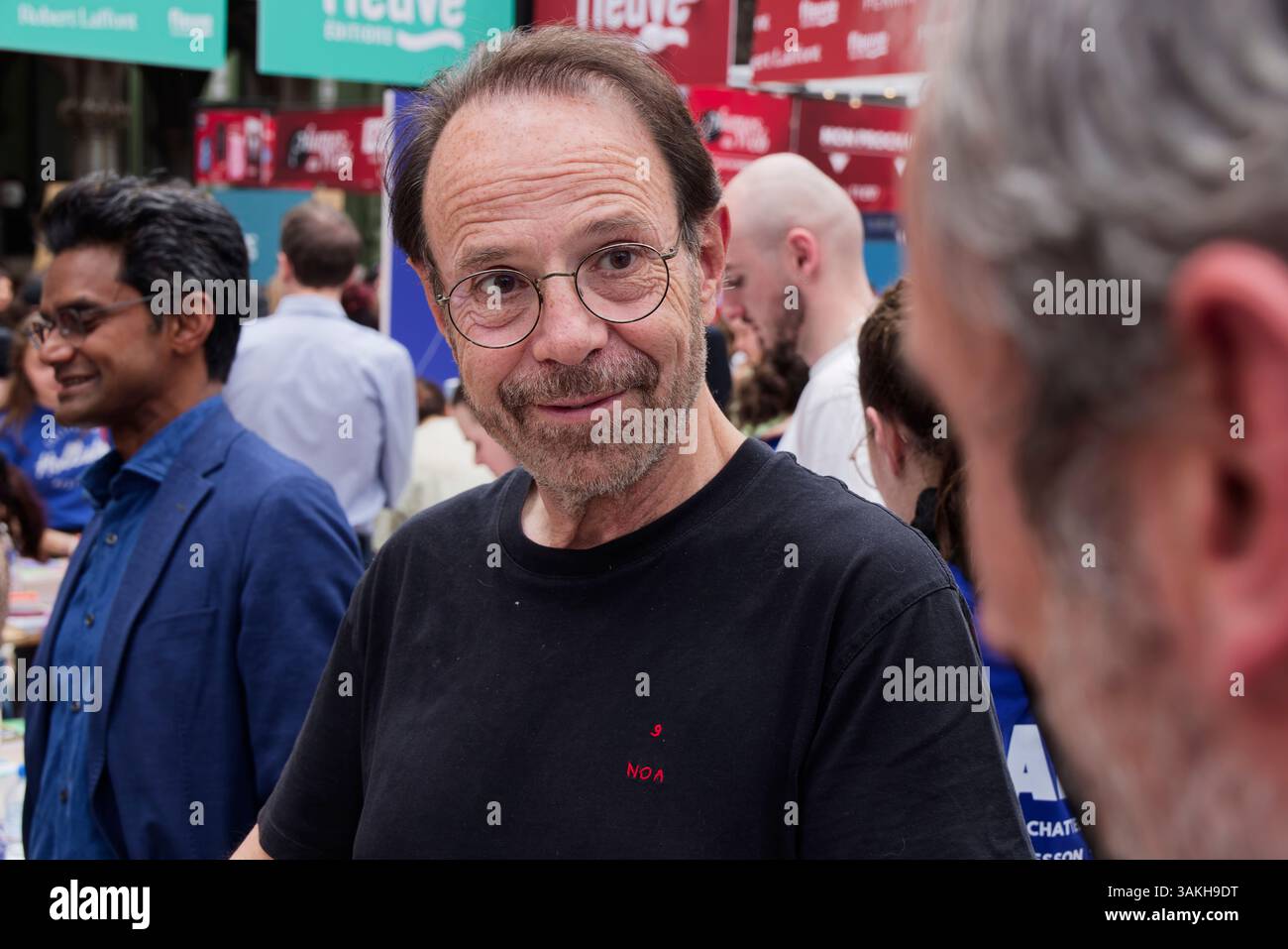 Paris, France. 12th Apr, 2025. Author Marc Levy during a signing ...