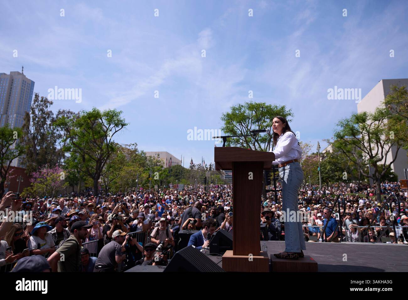 Rep. Alexandria Ocasio-Cortez, D-N.Y., speaks during a "Fighting ...