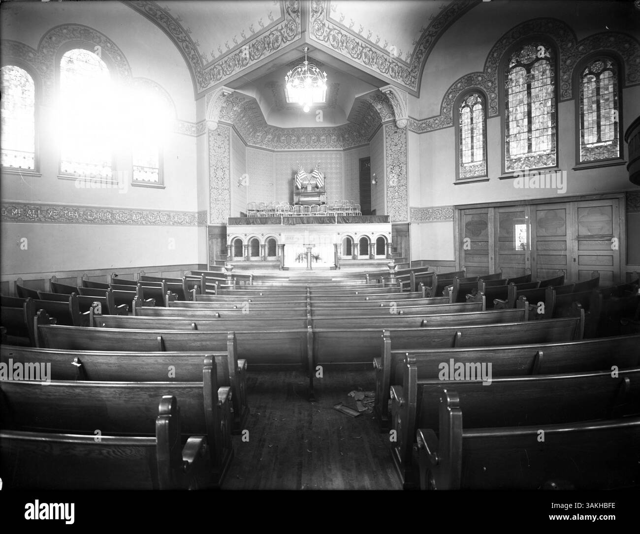 This image shows the interior of Calvary Baptist Church, looking toward ...