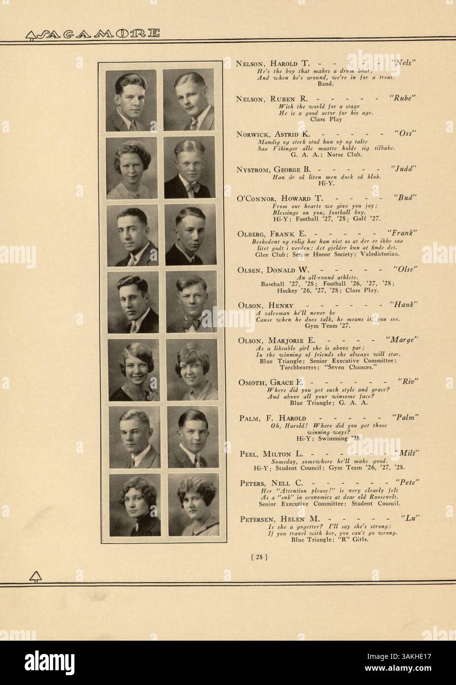 Captures the key events of the 1928 1929 school year hi-res stock ...